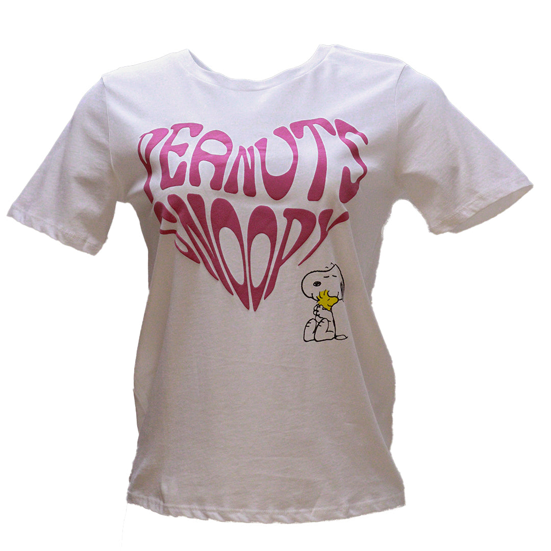 White Snoopy Printed T Shirt | Nawao.com