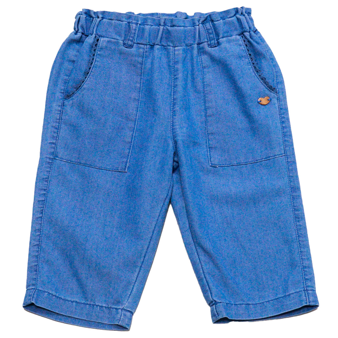 Light Wash Solid Lace Pockets Jeans | Nawao.com