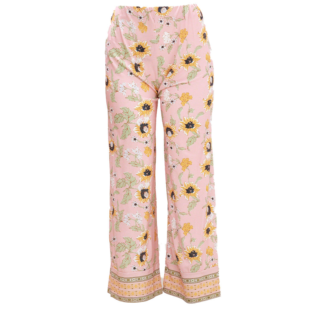 Border Print Wide Leg Elasticated | Nawao.com