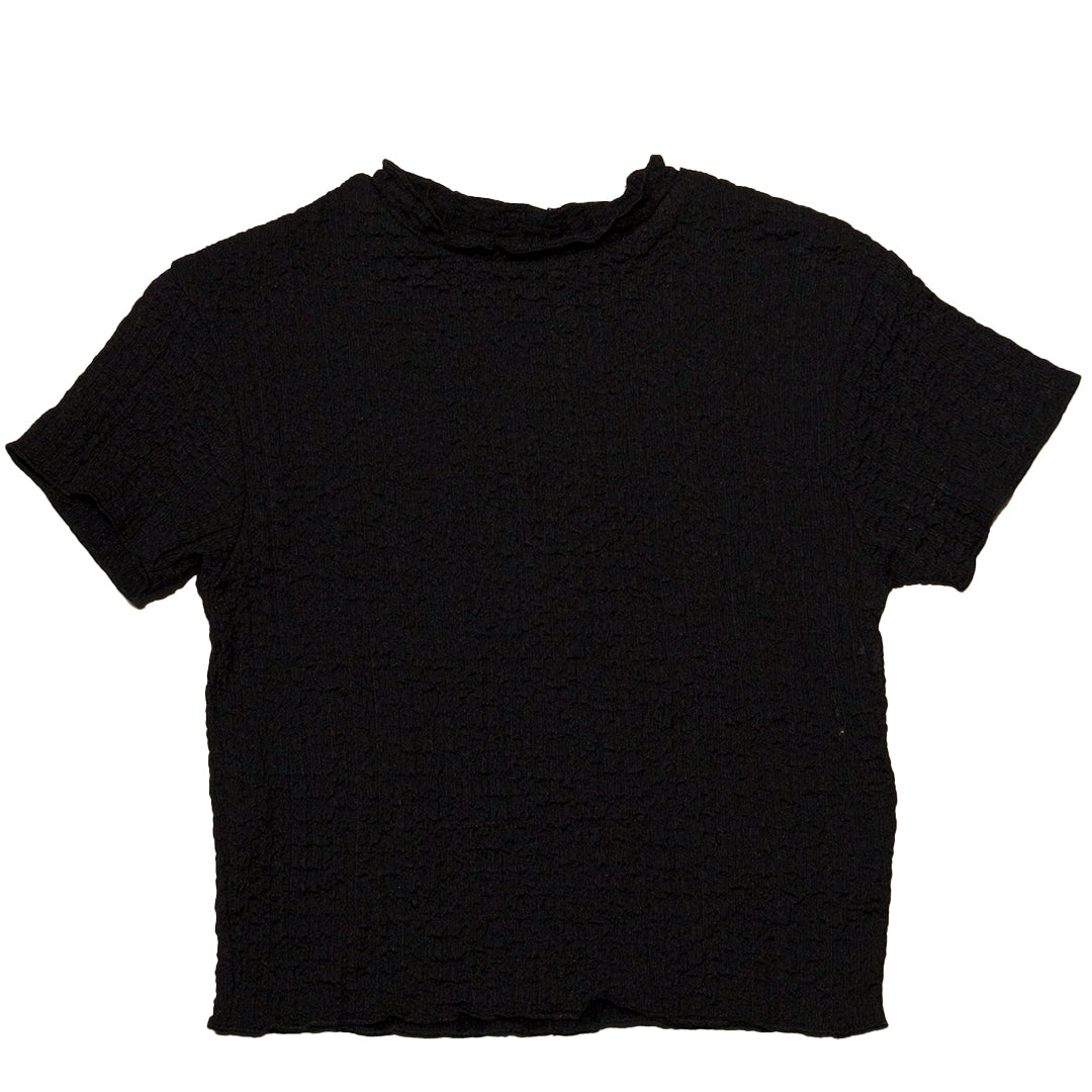 Black Jacquard Jersey Top | Nawao.com